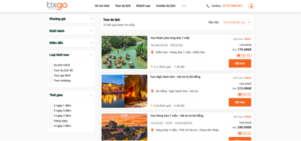 Tixgo - Nền tảng đặt tour du lịch trực tuyến uy tín