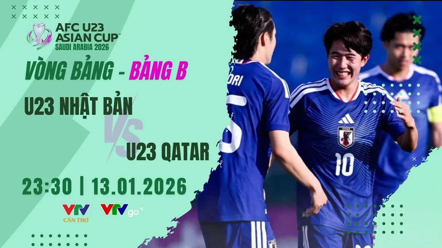 Link VTV6 xem trực tiếp U23 Nhật Bản vs U23 Qatar tối 13/1