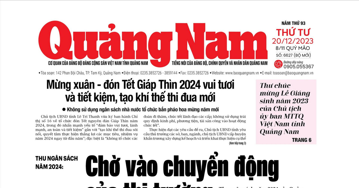 Đón đọc báo giấy số thứ Tư 20/12