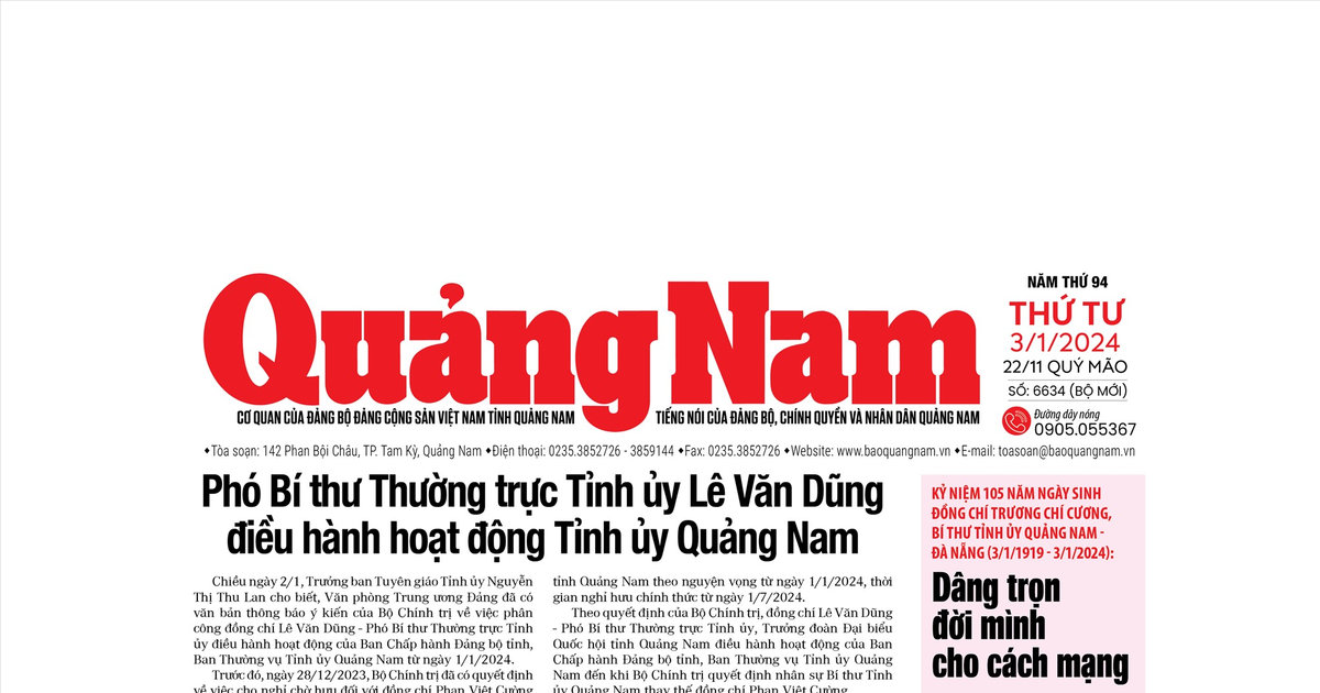 Đón đọc báo giấy số thứ Tư 3/1/2024